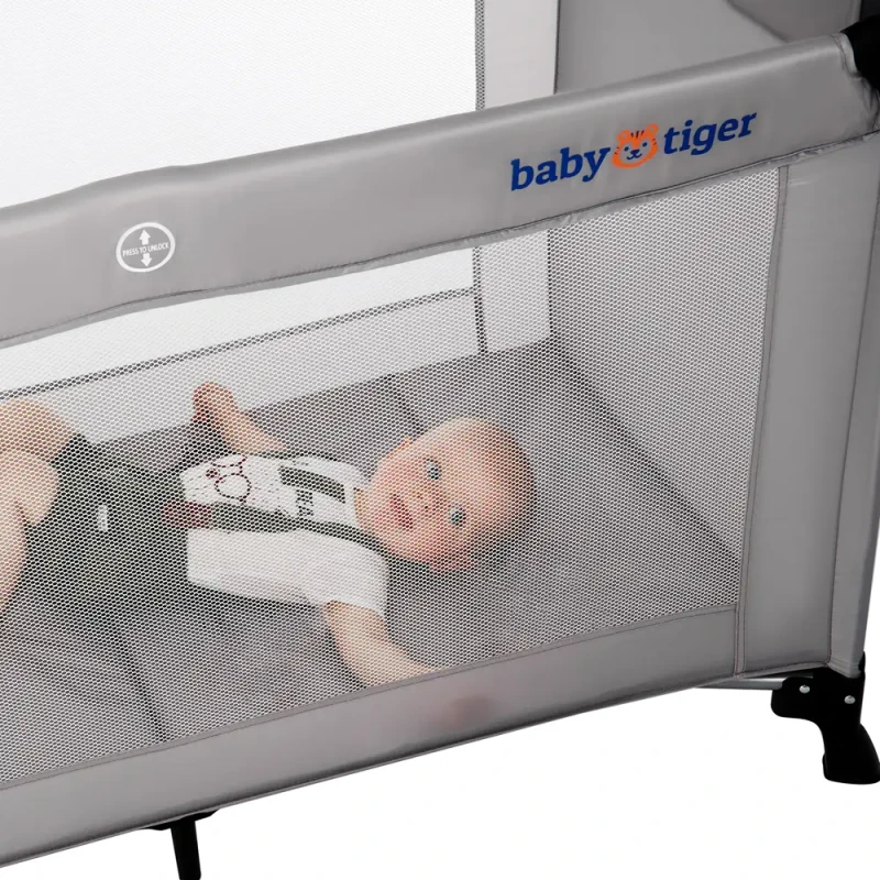 KINDERKRAFT Postieľka cestovná Baby Tiger VIKI Grey | Bábetkovo